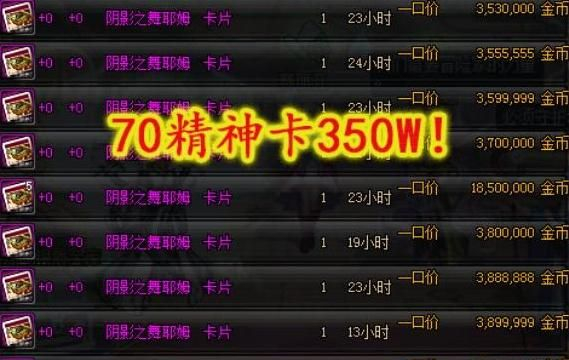 DNF：奶爸附魔卡片崩盘，加70体力卡仅需500W，奶妈却没这福利