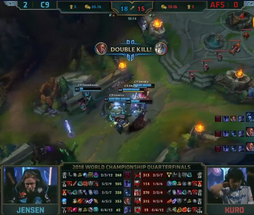 LOL：韩国电竞全军覆没 C9零封AFS 非洲队狼狈退出S8世界赛