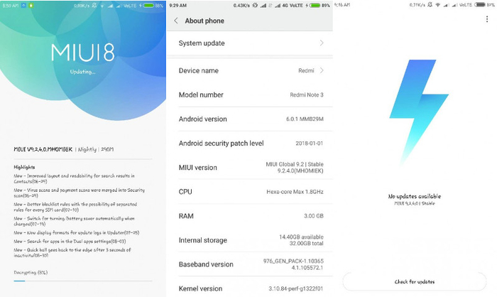 红米Note 3可以更新到MIUI 9.2