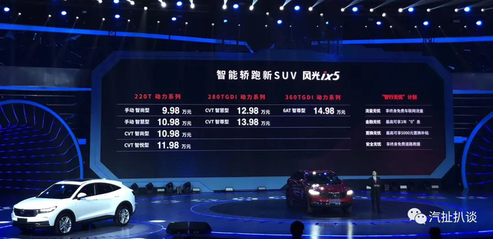 颜值和智能在线，东风风行ix5轿跑SUV上市售9.98万元起