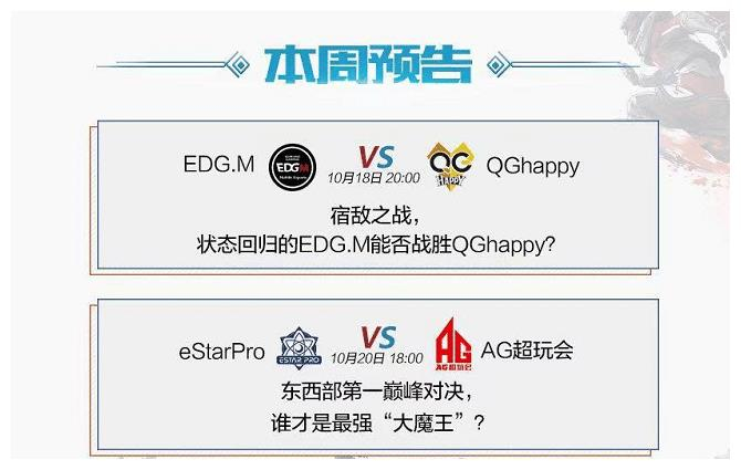 KPL第六周赛程及看点，eStar和AG上演终极对决！梦泪首秀在即