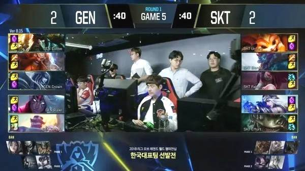 S7双雄对决，Blank一柱子将Faker定在S9，Faker的背影很无奈