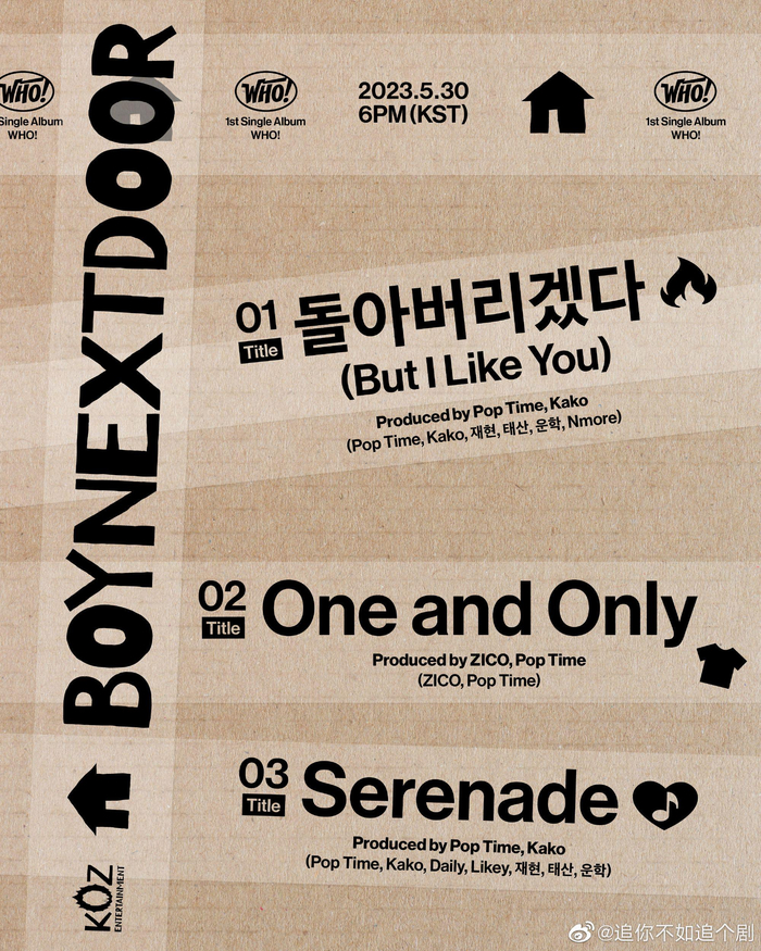 HYBE旗下新男团BOYNEXTDOOR成员公开了……|男团|张凌赫_新浪新闻