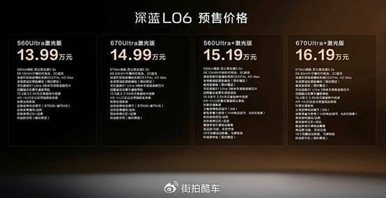 深蓝L06预售，搭载磁流变悬架和3nm芯片，定价13.99-16.19万元
