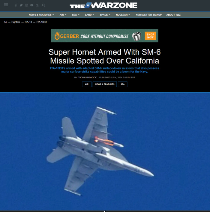 美舰载机携带AIM174B，是标准6防空导弹上机，空战等性能有待检验|防空导弹|导弹|舰载战斗机_新浪新闻