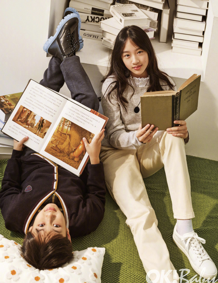 吴尊带儿女拍杂志封面，12岁NeiNei身高直追爸爸，父女同框像兄妹