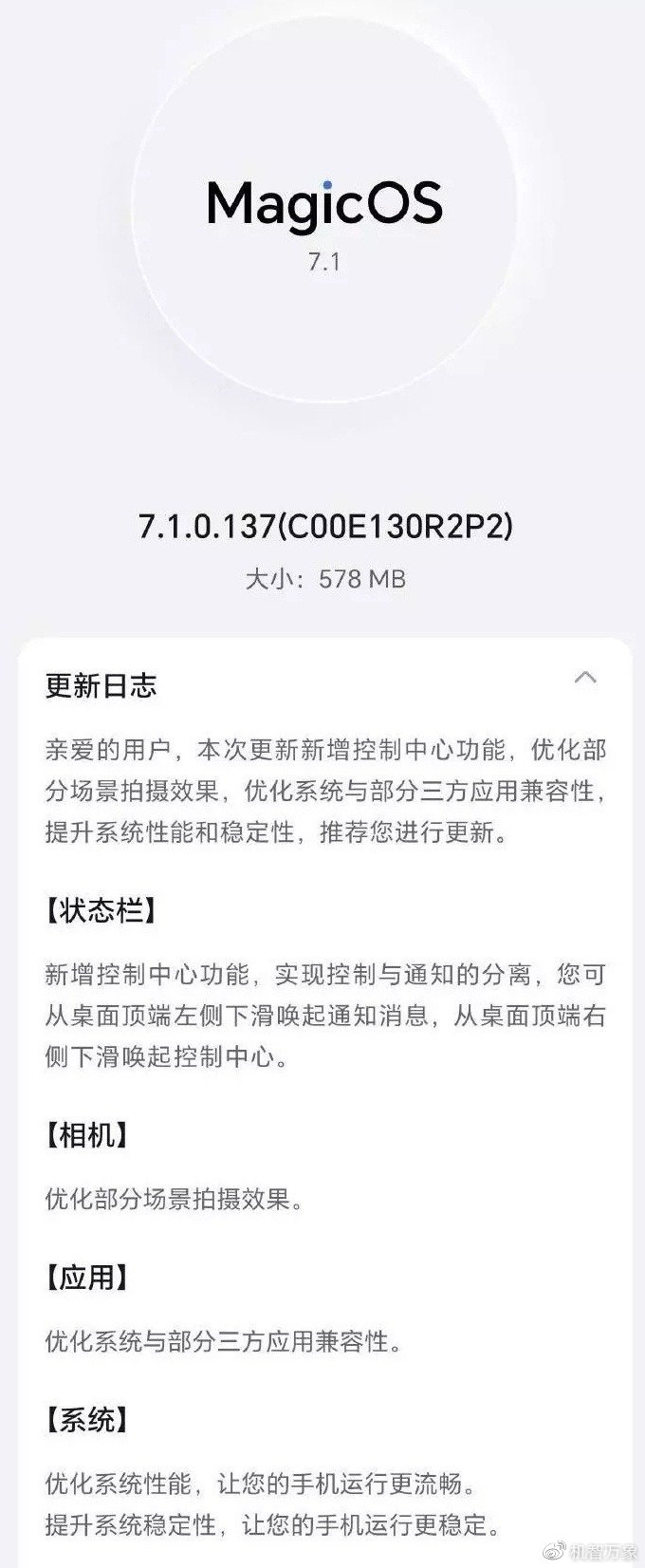 新增控制中心功能 荣耀90系列迎MagicOS7.1更新推送 影像屏幕是亮点|荣耀|影像|亮点_新浪新闻