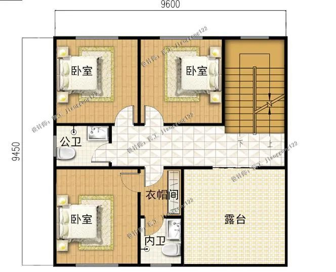 5款小户型农村别墅，占地10×10米，方方正正风水极佳