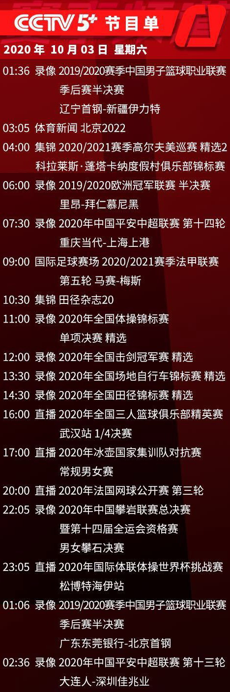 今日央视节目单，cctv5直播冰壶+三人篮球+法网，app马术，5+体操