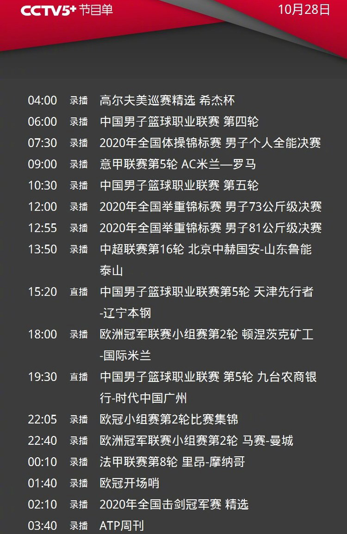 cctv5直播中超国安pk恒大+欧冠尤文vs巴萨，APP足球之夜+cba辽篮