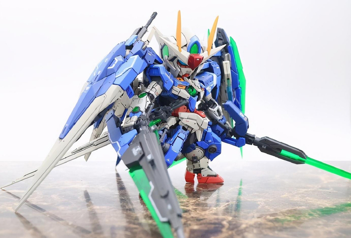 SD比例拥有MG比例的细节，七剑00Q高达模型改