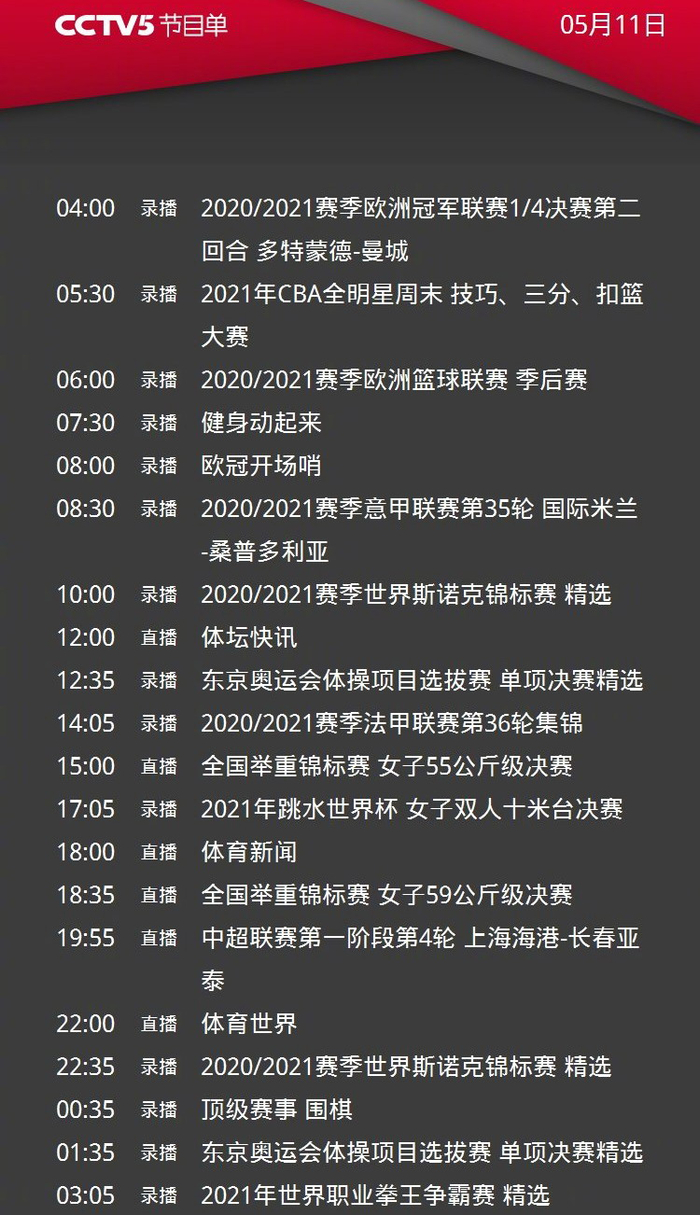 cctv5直播中超上海海港vs长春亚泰，APP转足球之夜，5+围棋+ATP