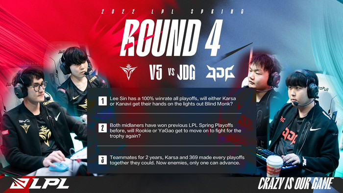 LPL官推观赛指南：用过复活甲的V5和JDG 即将面对背水一战