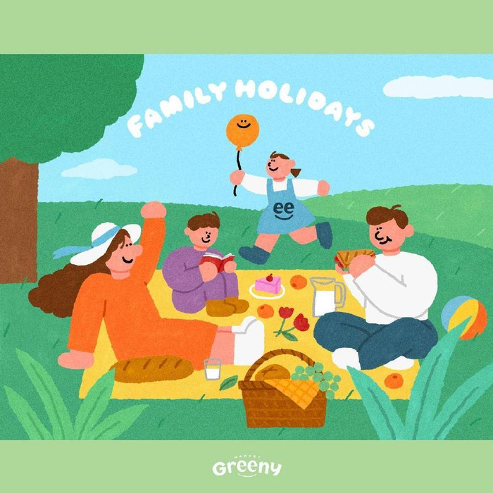 韩国插画师 Kim Jam 的插画作品以日常生活为主，色彩明亮清新……