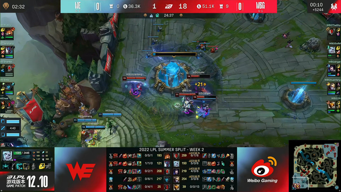 2022LPL夏季赛常规赛 WE 0:1 WBG