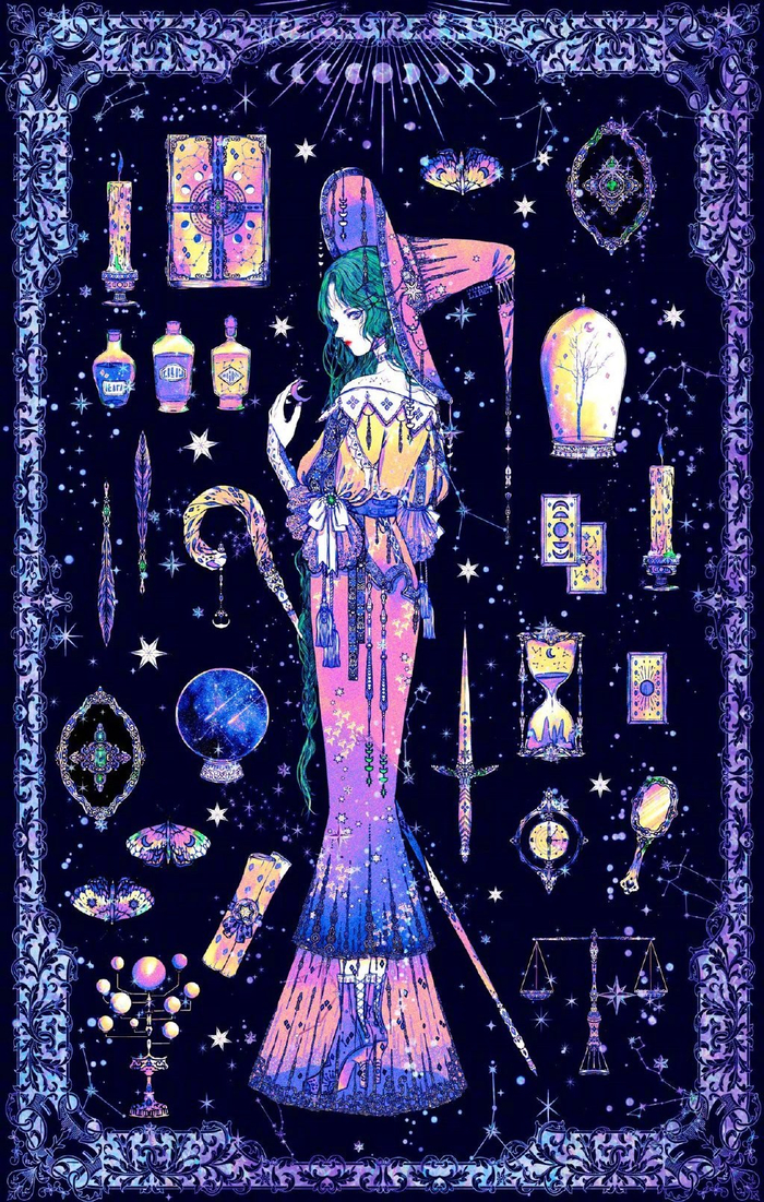 星盘中的少女，高贵而神秘丨插画师libet_hs