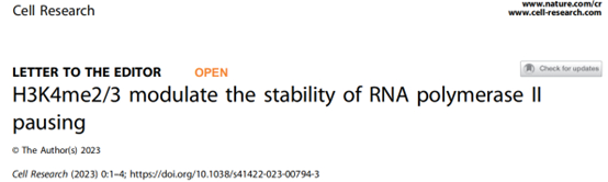 Cell Research：揭示 H3K4me2/3 直接调控基因转录的机制