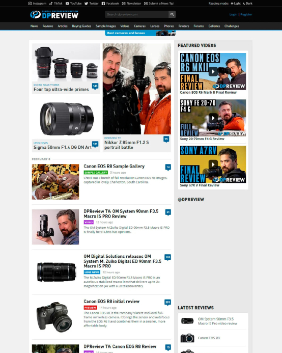 著名相机测评网站 DPReview 宣布关停