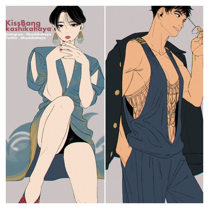 197cm短发黑皮女孩子x 163长发白皮女孩子 体型差身高差……