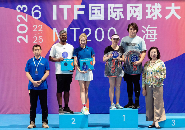 艺人袁咏琳参与ITF国际网球大师赛 荣获30+女双冠军、35+混双亚军