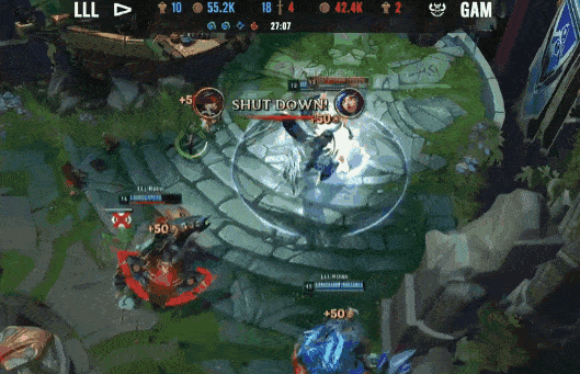 LLL Route卡莎虐泉五杀成功结束比赛 GAM毫无反手之力啊