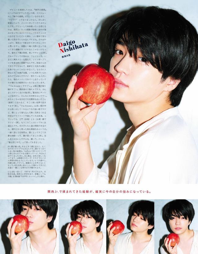 浪花男子再登《anan》封面 与水果亲吻活力独特 新浪图片