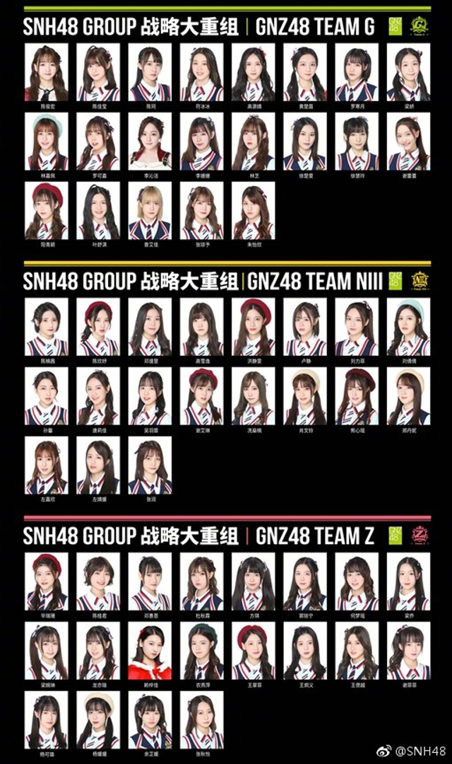 SNH48进行全团大重组 解散五支队伍_手机新浪网