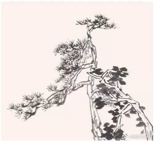 国画松树的画法|松树|画法|国画_新浪新闻