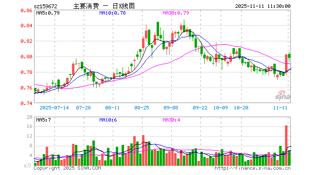主要消费ETF（159672）跌0.50%，半日成交额482.79万元__财经头条__新浪财经