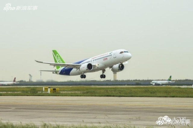 还有谁质疑？C919时隔146天再次从浦东飞向蓝天_新浪图片