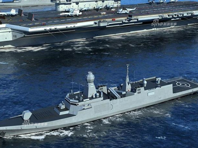 全电推进32垂发？我军054B护卫舰CG照神似055_新浪图片