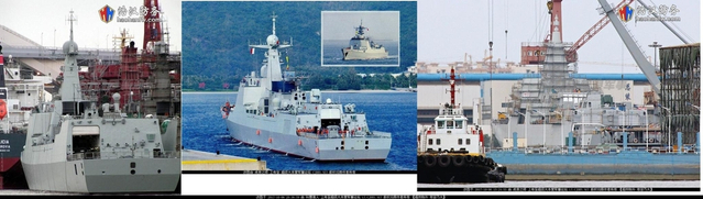 全是我军主力！052C，052D，055机库和舰尾对比_新浪图片