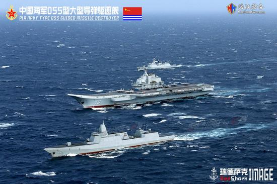 内部照曝中国055大驱将配舰载机：使用直20确凿无误_手机新浪网