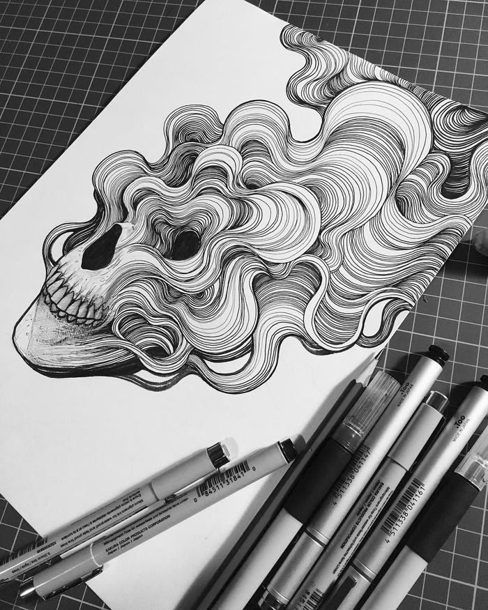 🔻 ian permana 的黑白插画