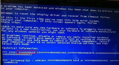 电脑开机蓝屏提示0x00000116错误代码的解决方法__财经头条__新浪财经