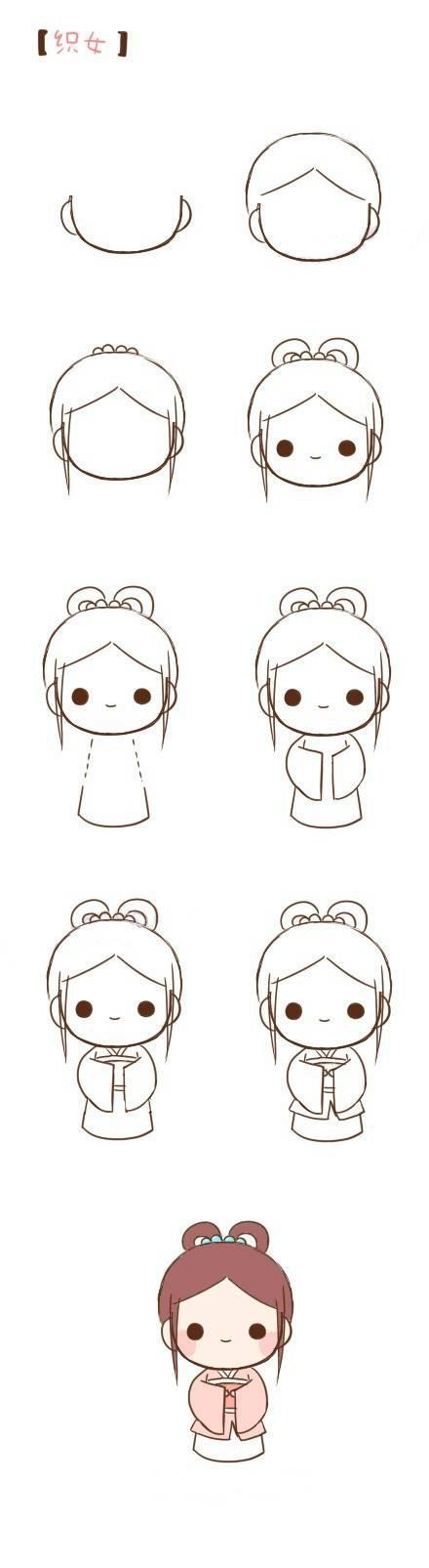 可爱简笔画动漫人物合集 一分钟学会拿去教小朋友