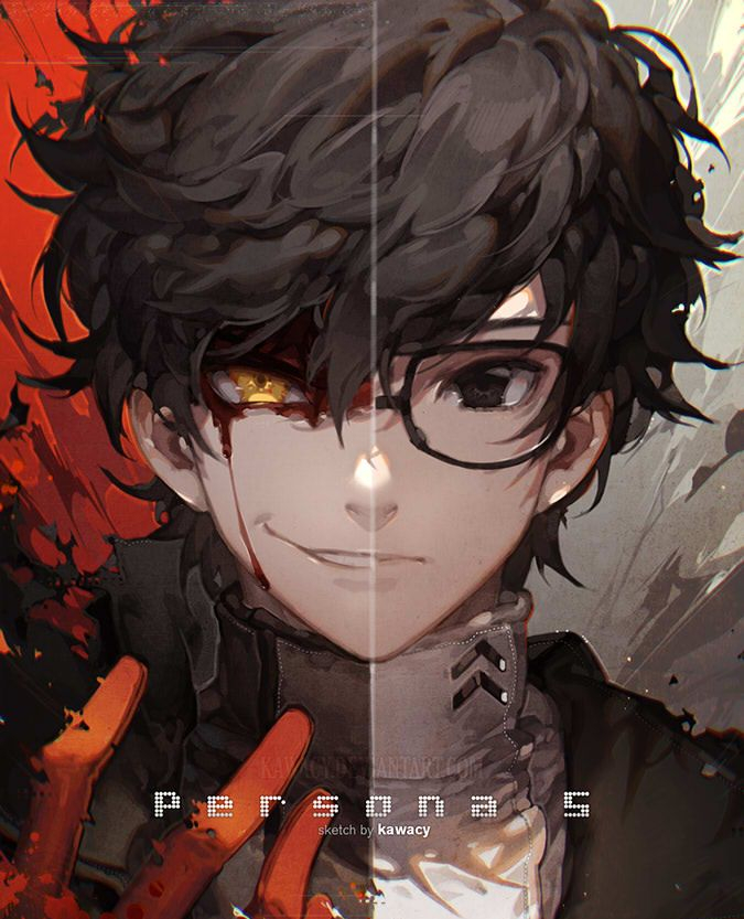 女神异闻录5：可爱又迷人的雨宫莲，精选p站太太们的绝美同人图