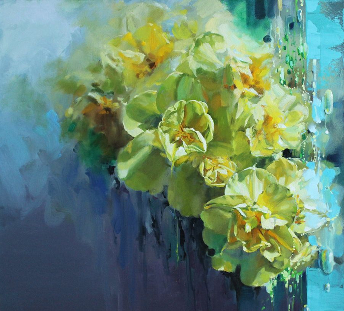 插画：俄罗斯艺术家Rogozina Svetlana Ivanovna花卉作品