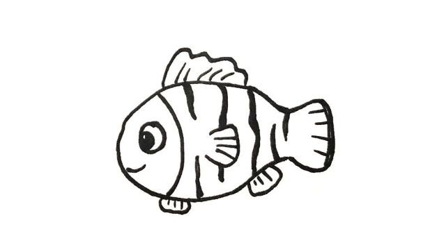 亲子简笔画鱼素材｜学画18种不同卡通画鱼，简单实用