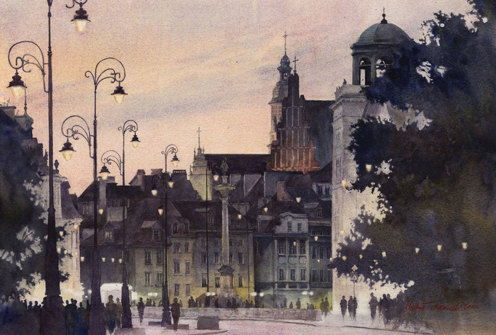 波兰水彩画家 Michal Orlowski 绘画作品