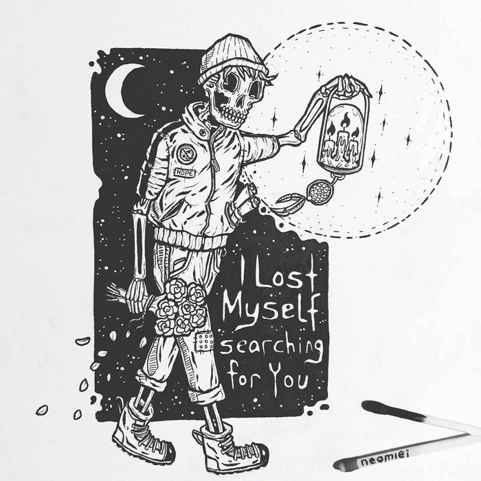 一个骷髅💀的小梦想！来自插画师 Neomlei 绘画作品 | ins|插画师|骷髅|微博_新浪新闻