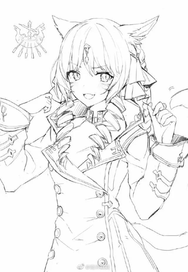 大神的线稿，有没有兴趣临摹一下？by：momoco_haru @微博美学|美学|大神|兴趣_新浪新闻