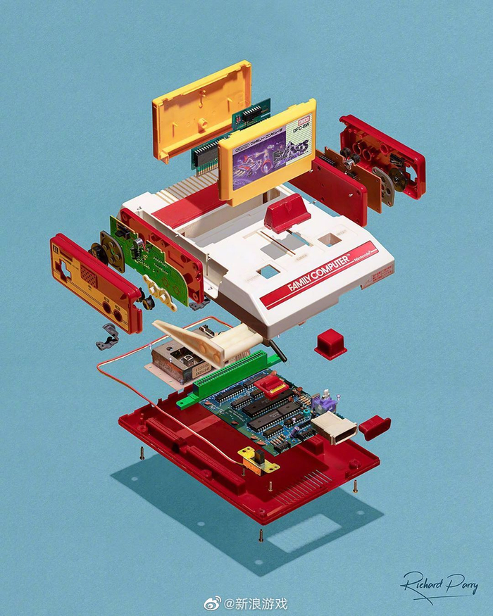 艺术家Richard Parry的拆解主机系列。（Ins：_richardparry_）