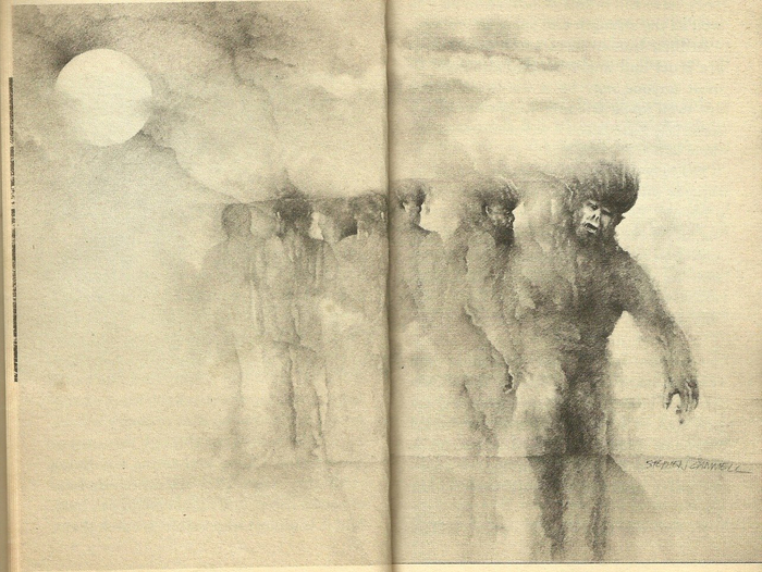 恐怖绘师Stephen Gammell为Georgess McHargue的系列作品《遇见狼人》