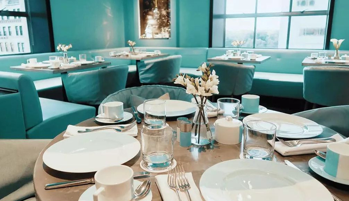 纽约Tiffany咖啡店~The Blue Box Cafe 到处是Tiffany元素