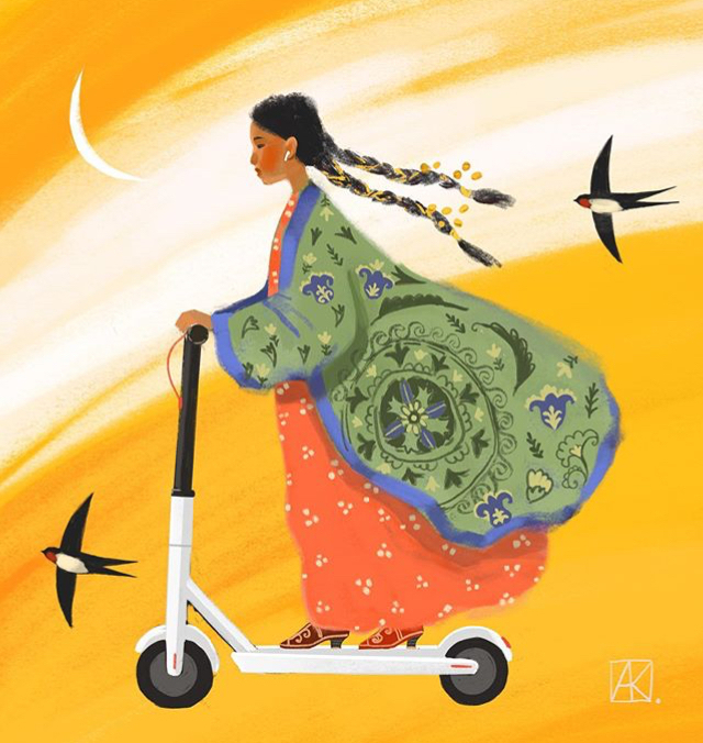 来自哈萨克斯坦插画师Aygerim Karibayeva作品欣赏