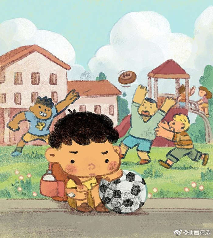 插画师Boya Sun插画作品配色治愈温馨，画风也非常可爱;蜡笔的质感