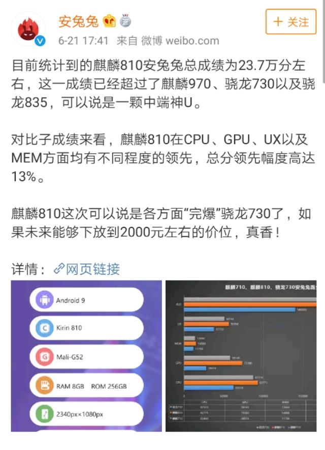 性能超过麒麟970，华为nova5和荣耀9X都安排麒麟810__财经头条