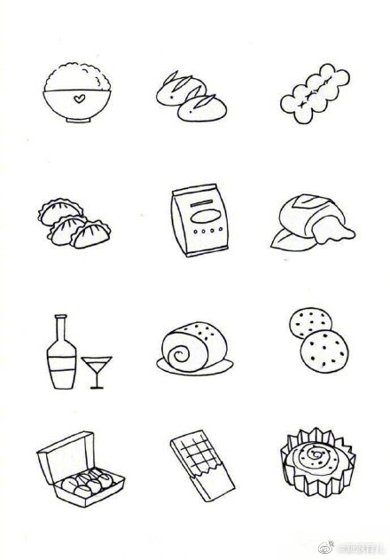 各类食物简笔画，学起来，教孩子画！