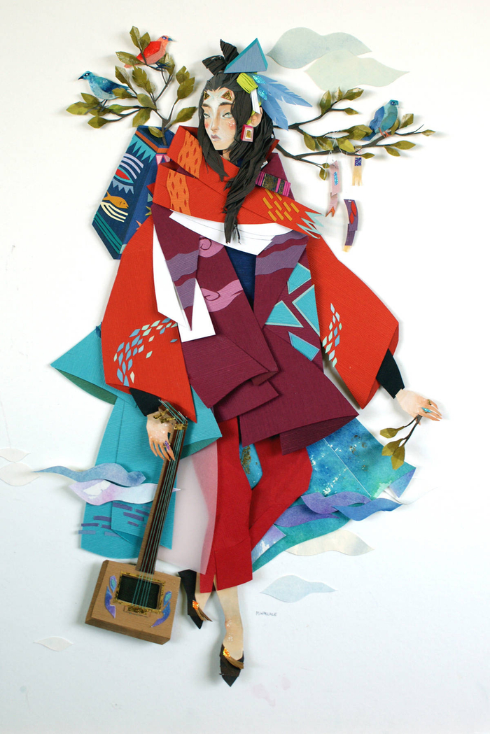 加拿大艺术家和插画家 Morgana Wallace 超有感觉的剪纸拼贴插画欣